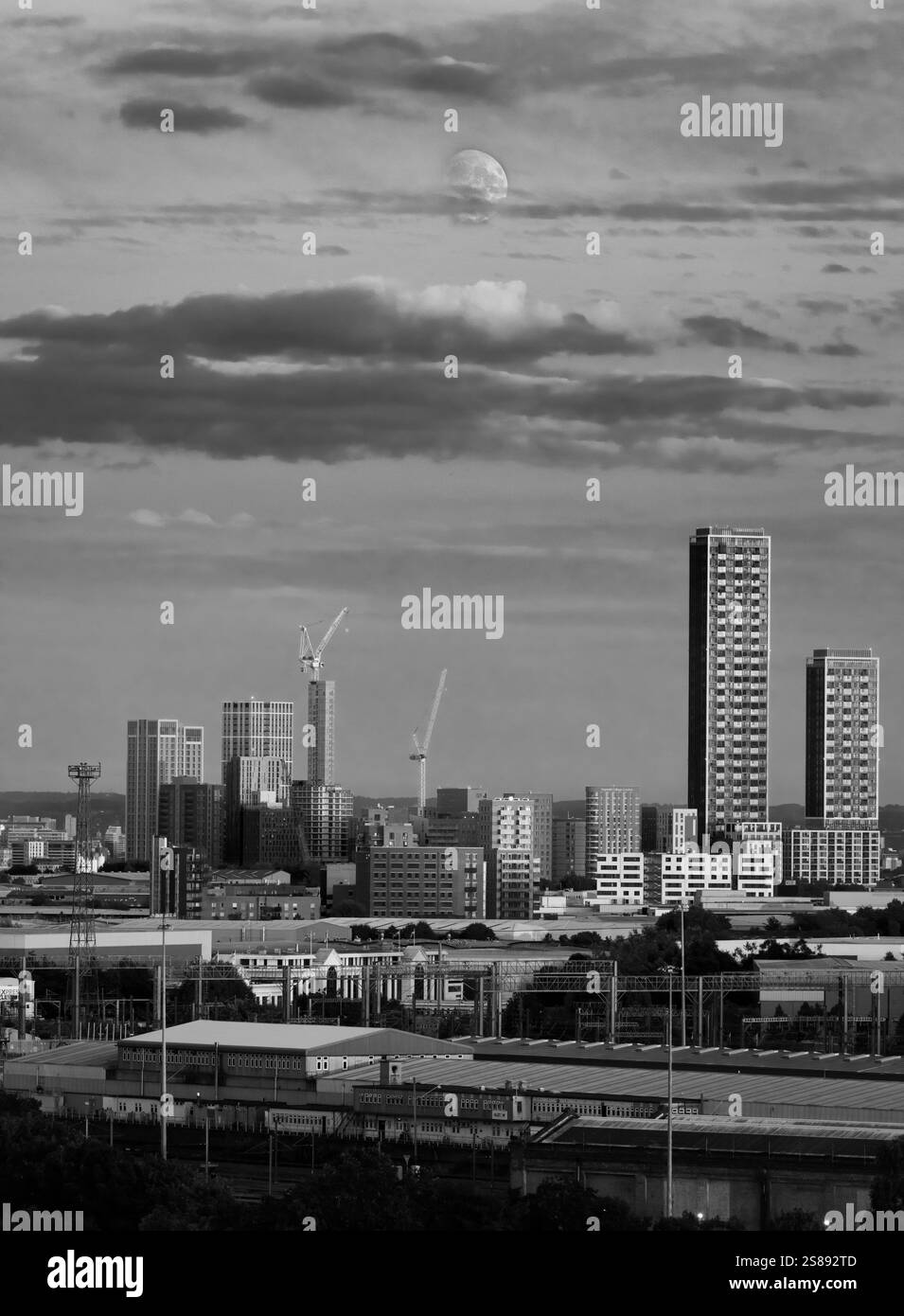 Aerial view construction site development Black and White Stock Photos ...