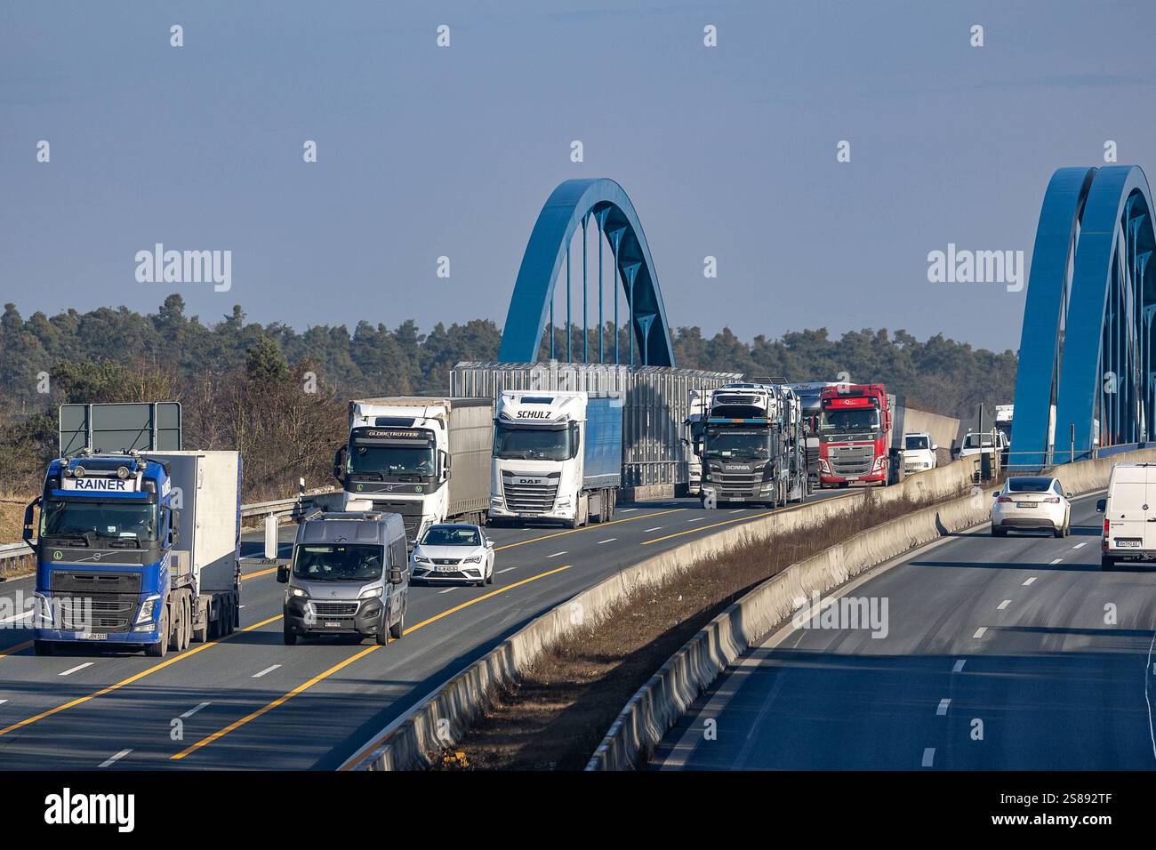 Autobahn A6 zwischen Nürnberg und Heilbronn, 21.01.2025 Die Autobahn A6 ...