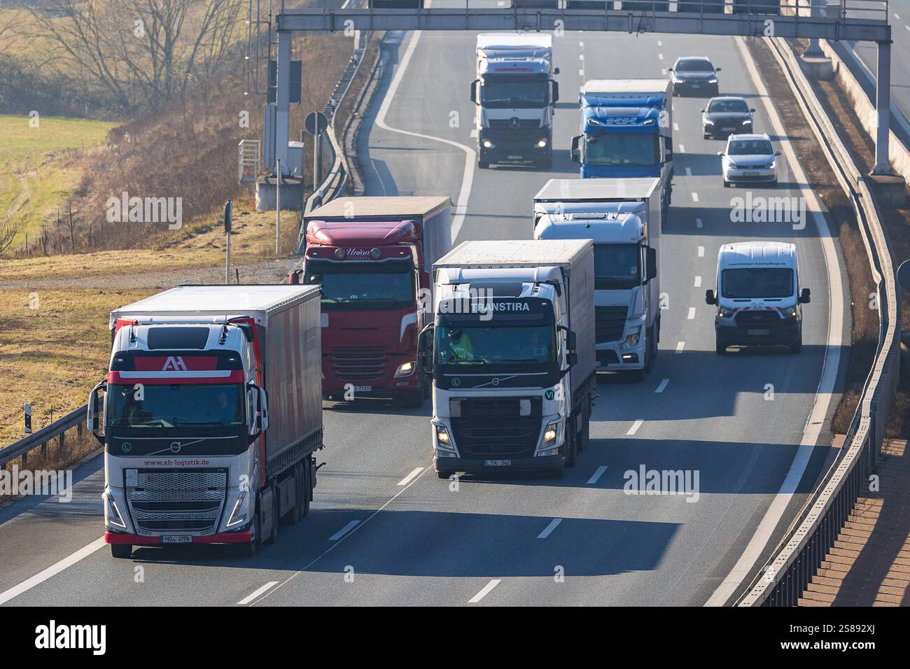 Autobahn A6 zwischen Nürnberg und Heilbronn, 21.01.2025 Die Autobahn A6 ...
