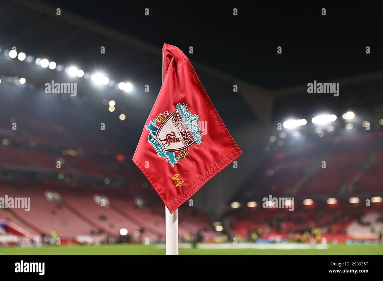 Liverpool, UK. 21st Jan, 2025. General view of a corner flag ahead of ...