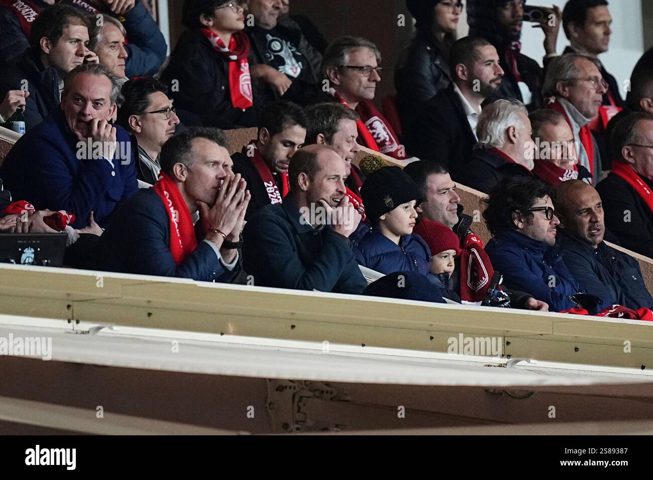 Britain's Prince William, second left, watches the Champions League ...