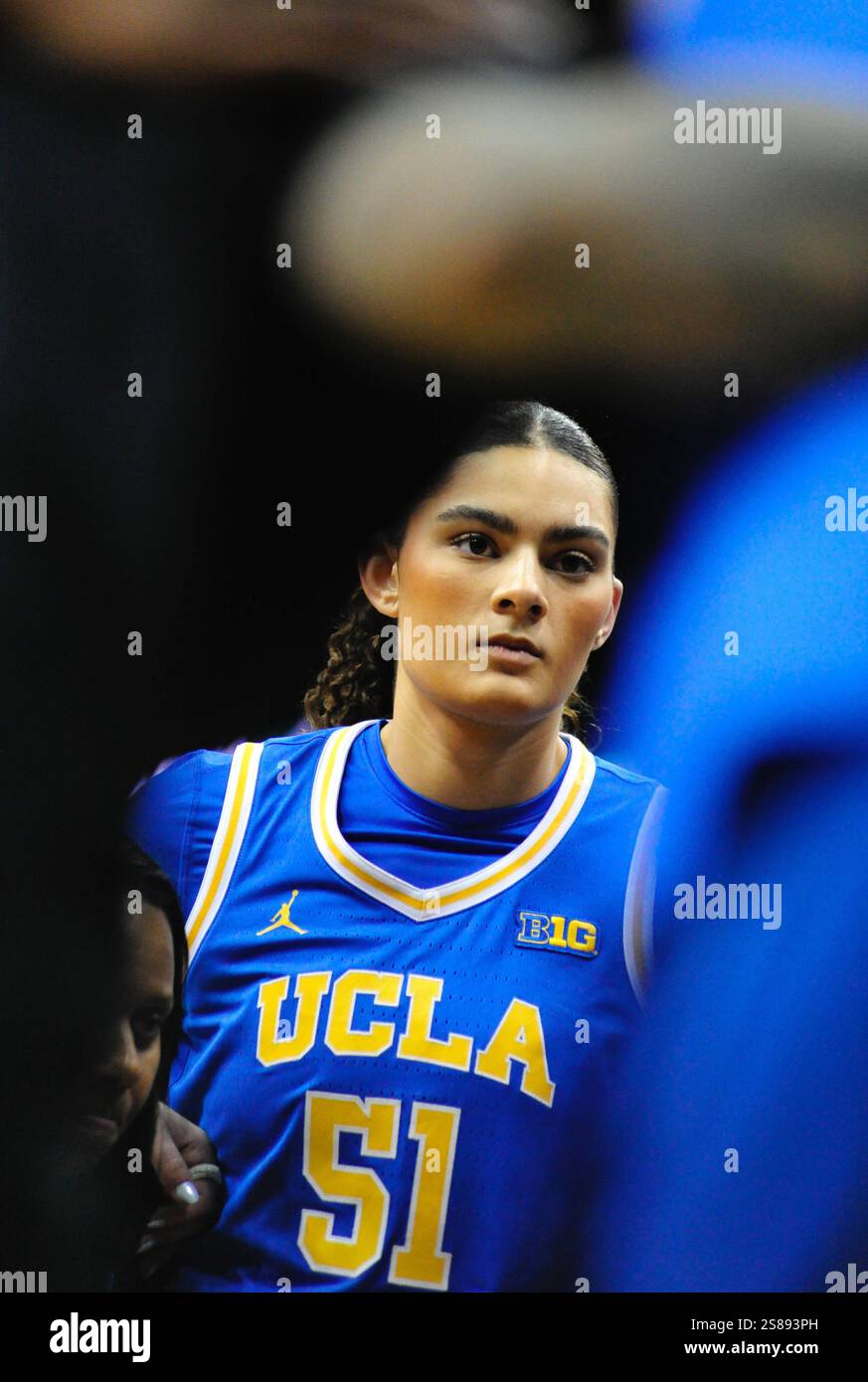 Newark, USA. 20th Jan, 2025. UCLA's Lauren Betts (51) at Prudential ...