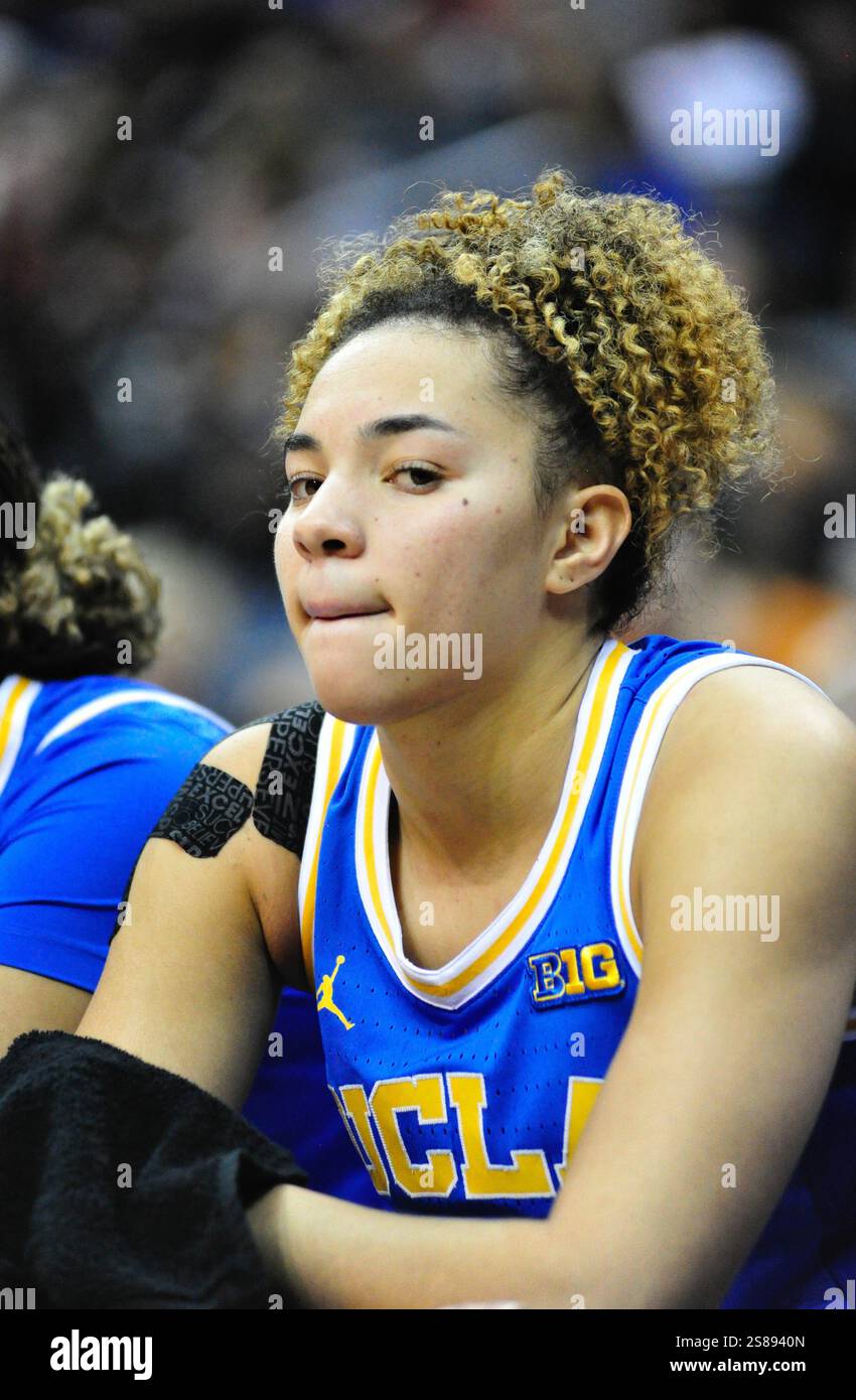 Newark, USA. 20th Jan, 2025. UCLA's Kiki Rice (1) at Prudential Center ...