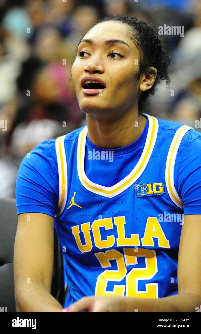 Newark, USA. 20th Jan, 2025. UCLA's Kendall Dudley (22) at Prudential ...