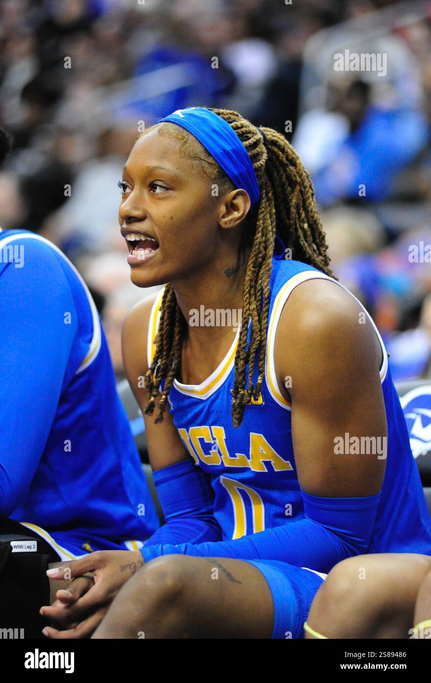 Newark, USA. 20th Jan, 2025. UCLA's Janiah Barker (0) at Prudential ...