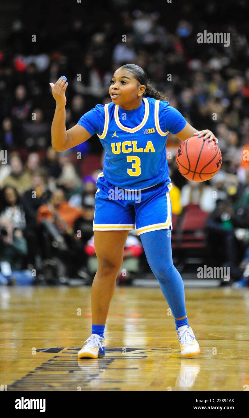 Newark, USA. 20th Jan, 2025. UCLA's Londynn Jones (3) at Prudential ...