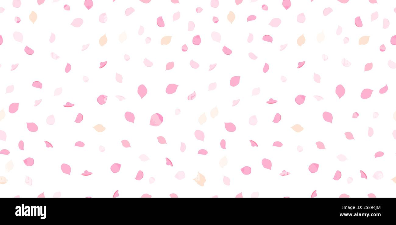 Seamless background rose petals pink. Hand drawing. Not AI, Vector ...