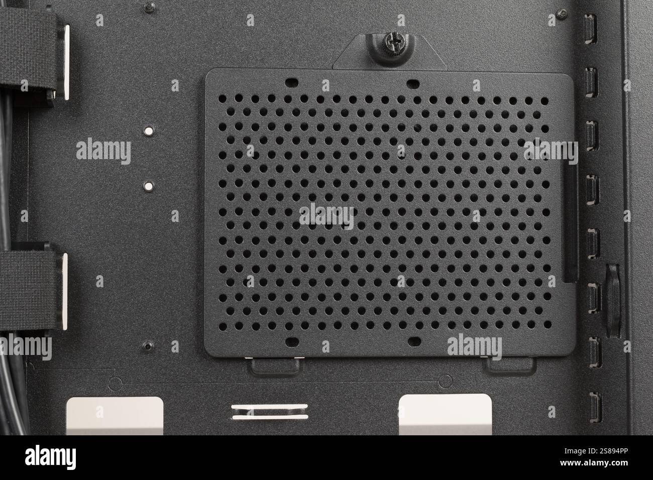 Side view of empty big tower, PC case, chassis, without right metal ...