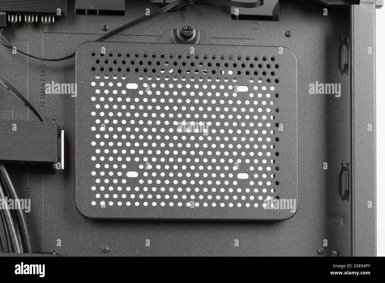 Side view of empty big tower, PC case, chassis, without right metal ...