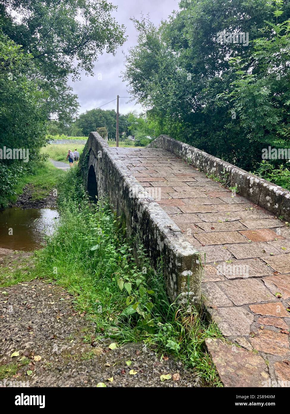 Ancient, Medieval, Stone Bridge Crossing a River in Spain Stock Photo ...