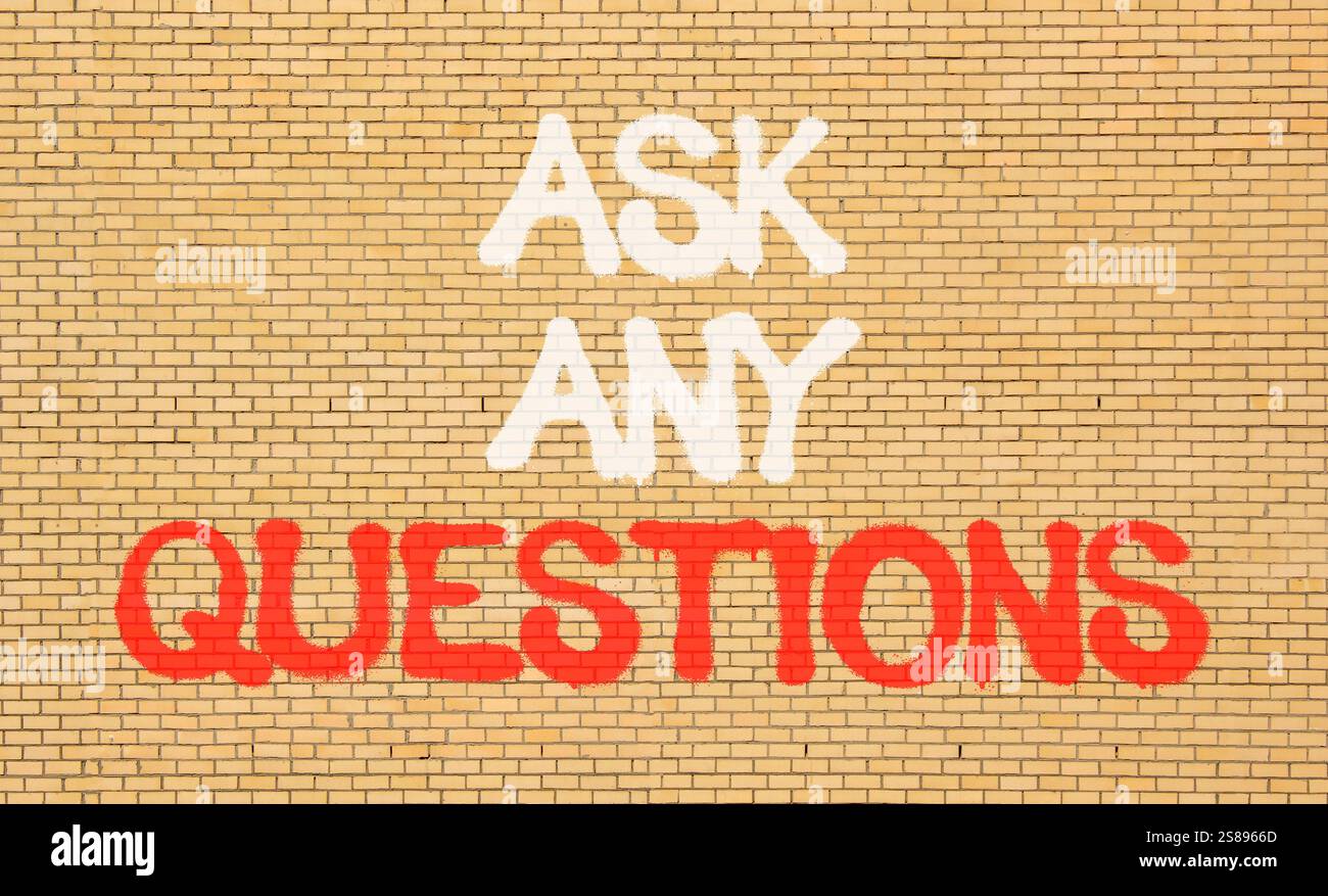 Ask any questions symbol. Concept words Ask any questions on beautiful ...
