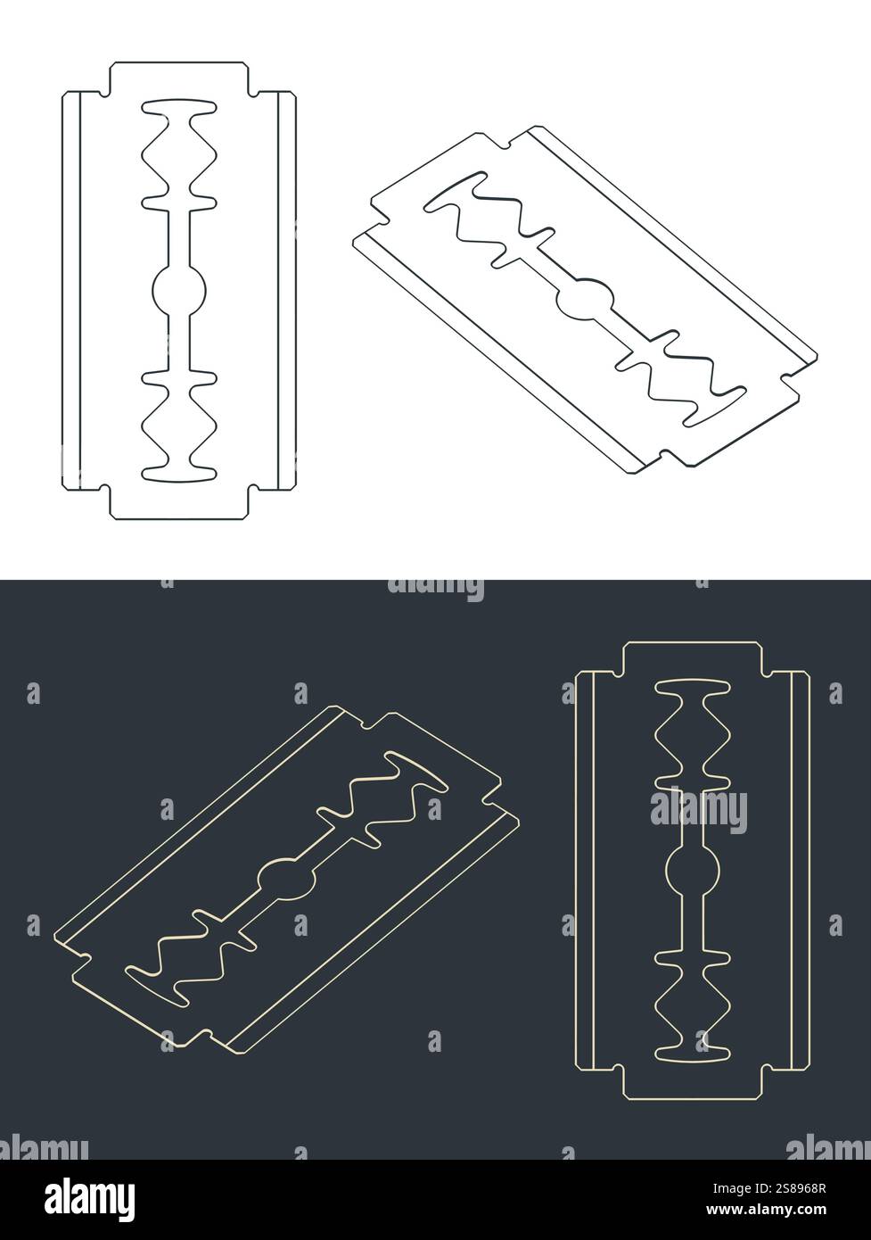 Stylized vector illustrations of a razor blade Stock Vector Image & Art ...