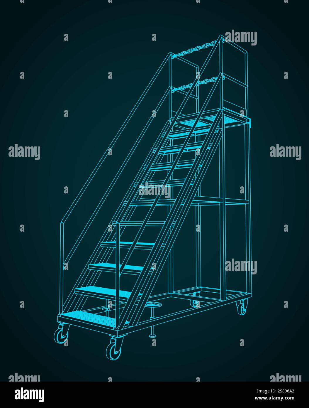 Stylized vector illustration of mobile mobile maintenance ladder Stock Vector Image & Art - Alamy