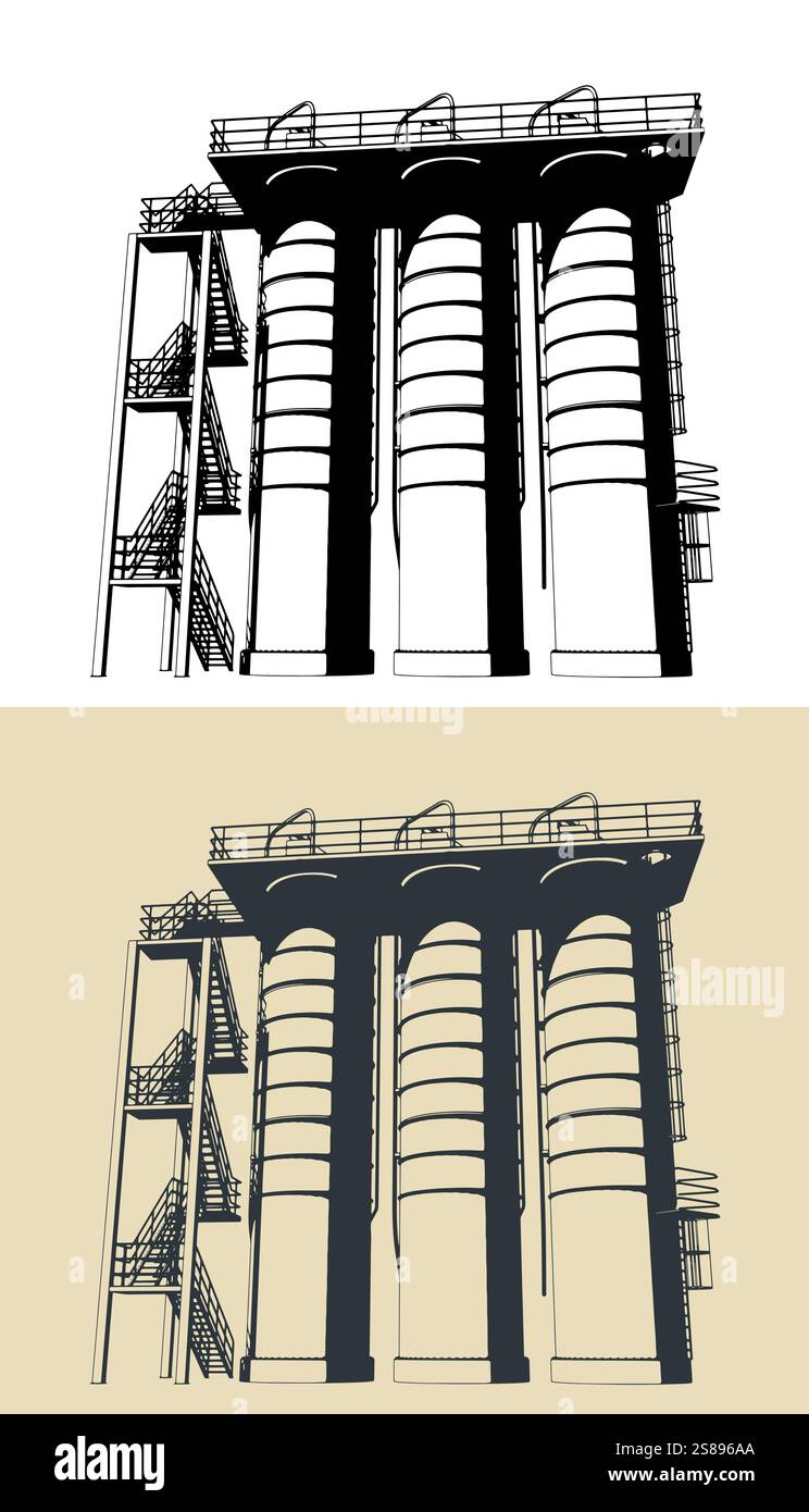 Silo grain storage Stock Vector Images - Alamy