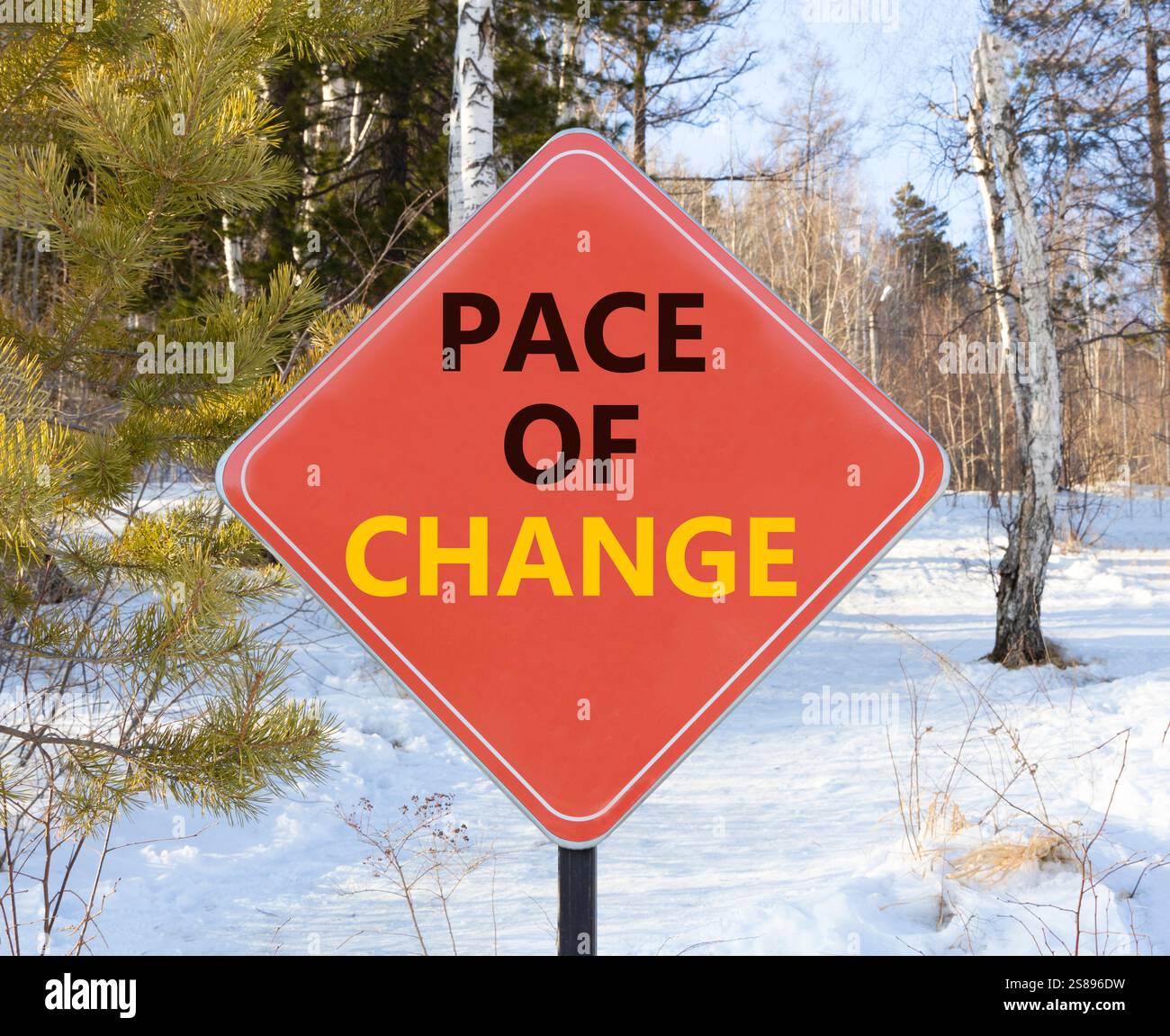 Pace of change symbol. Concept words Pace of change on beautiful red ...