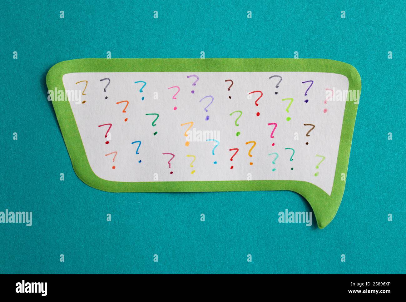 Bubble full of colorful question marks Stock Photo - Alamy