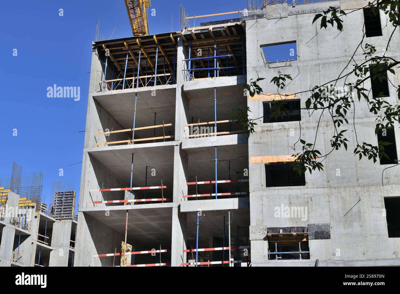 Construction of monolithic residential building, Russia Stock Photo - Alamy