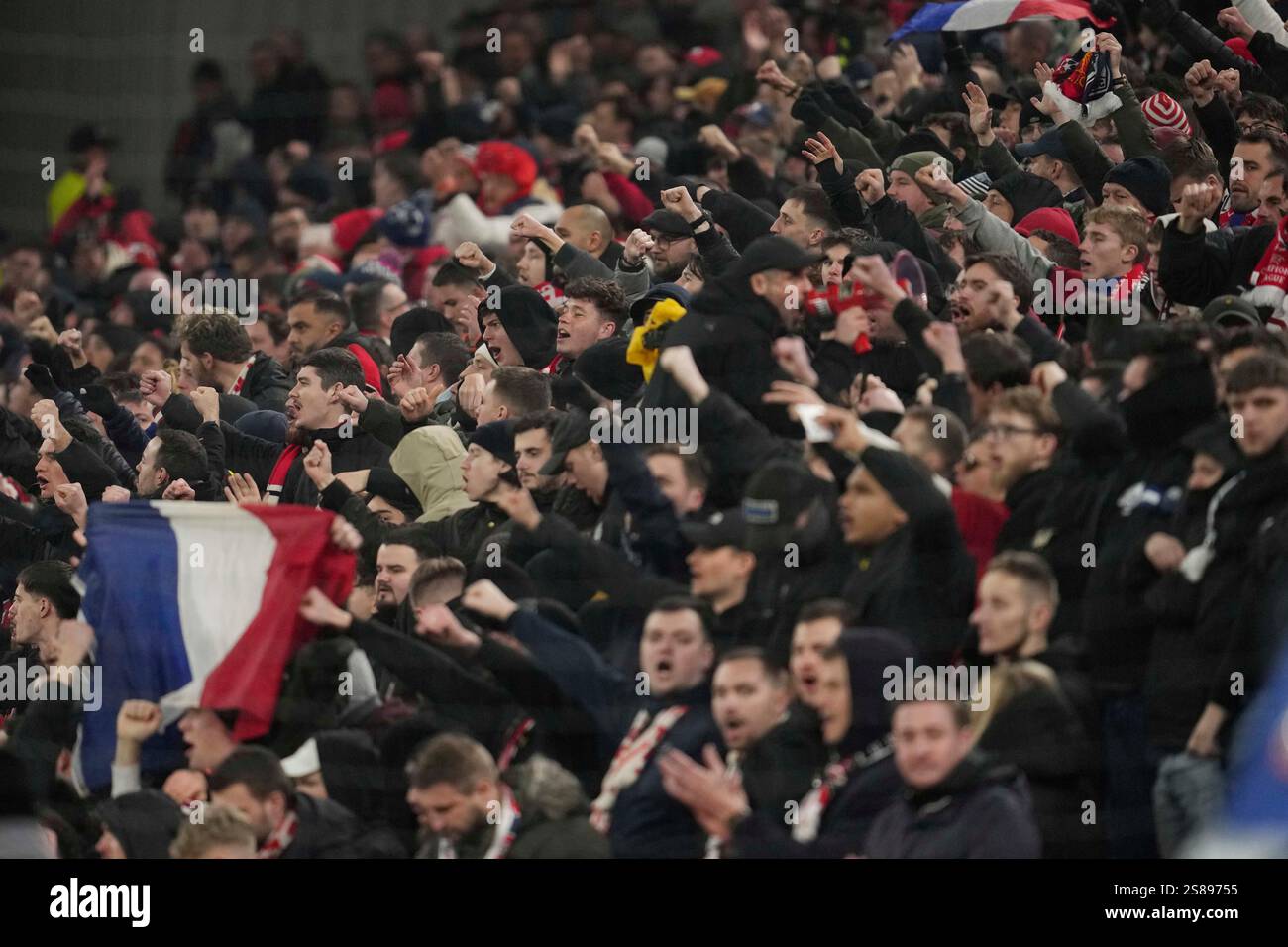 Lille fans cheer prior to the start of the Champions League, opening ...