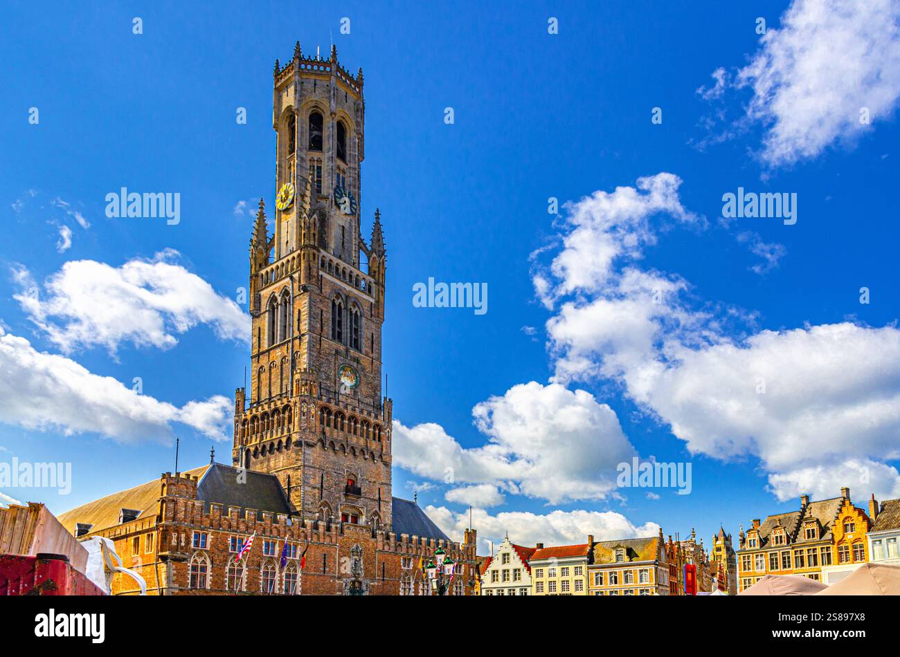 Belfry of Bruges Belfort van Brugge medieval bell tower Scheldt Gothic ...