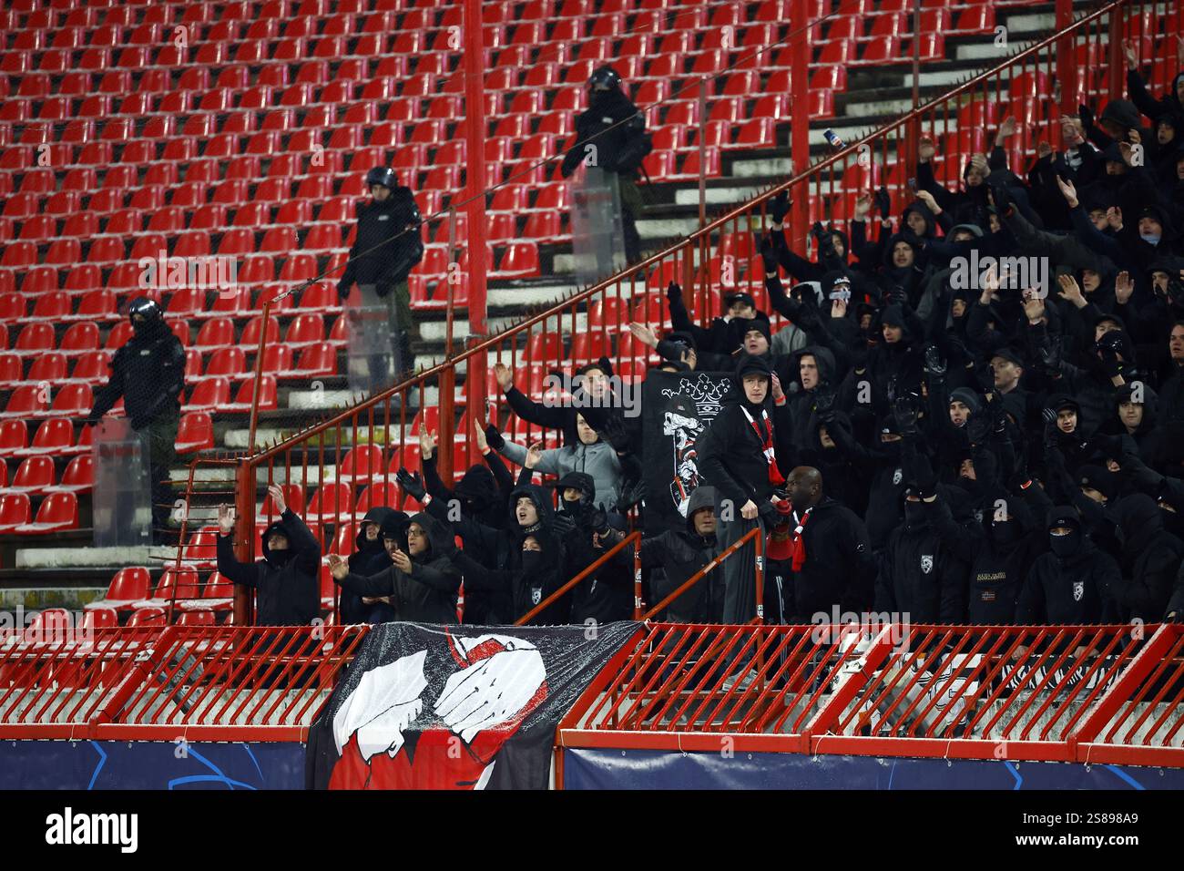 BELGRADO - PSV supporters prior to the UEFA Champions League match between Red Star Belgrade and ...