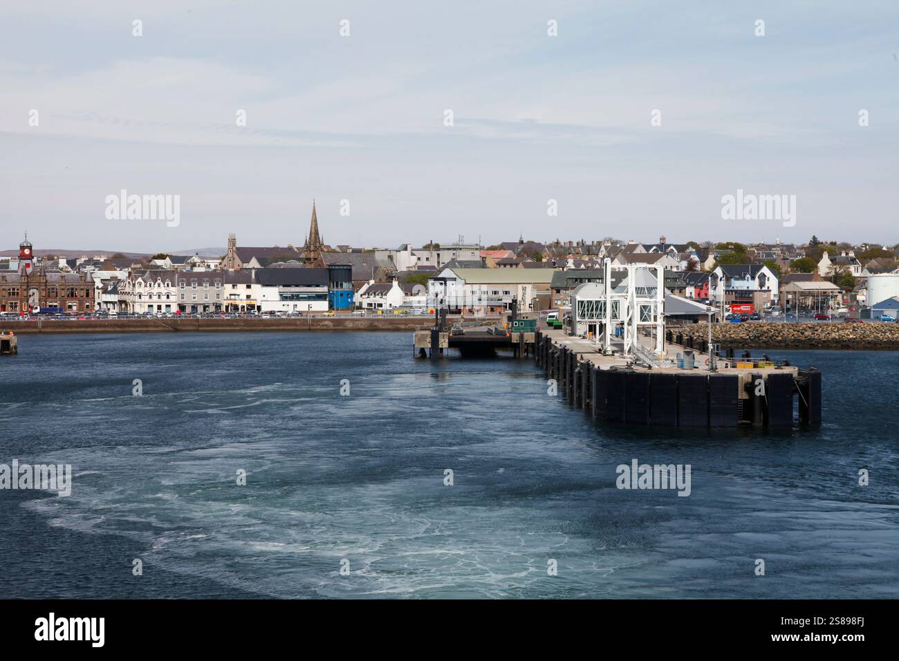 Stornoway ferry pier from ferry Stock Photo - Alamy