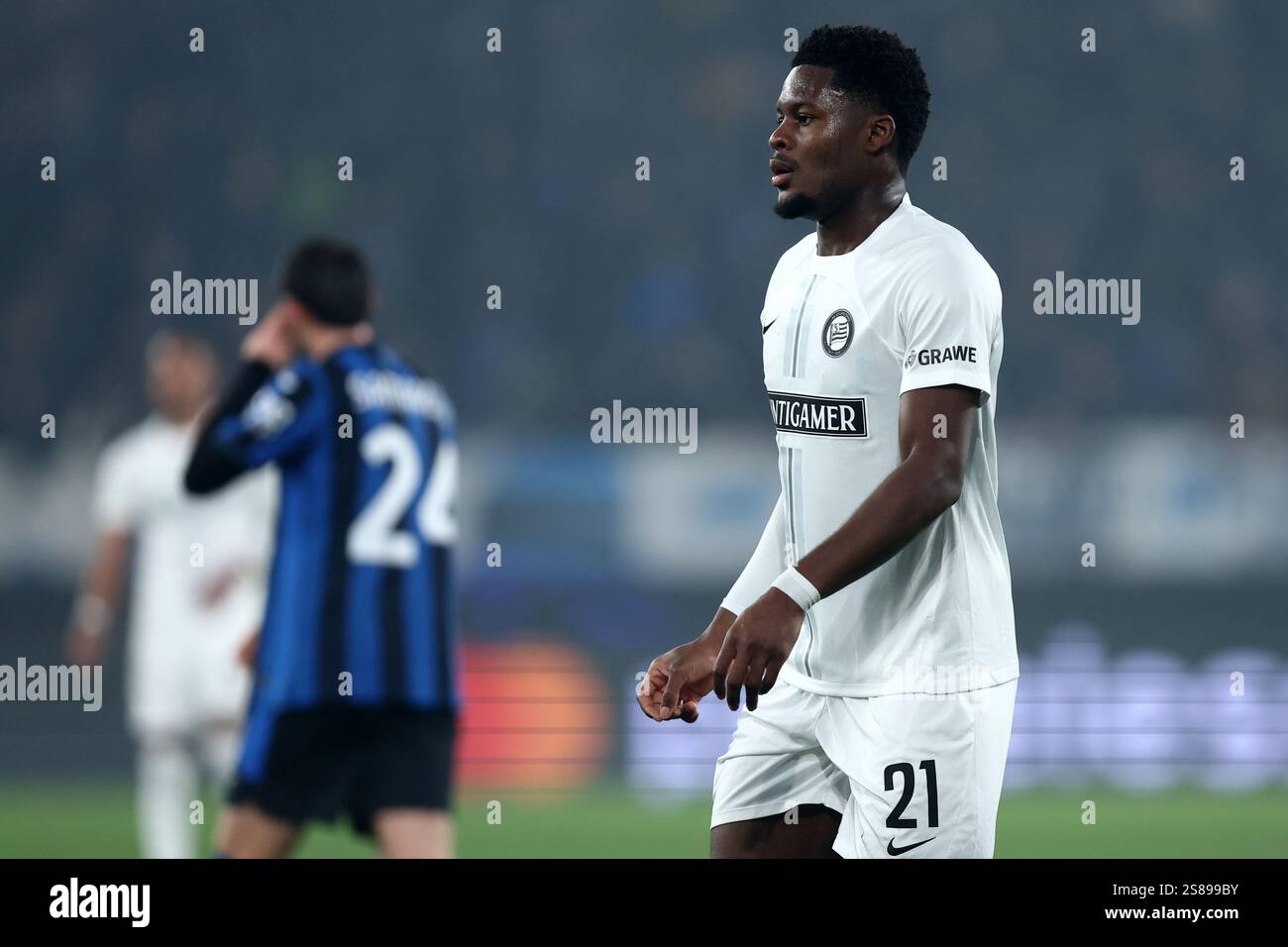 Tochi Chukwuani of SK Sturm Graz looks on during the UEFA Champions ...