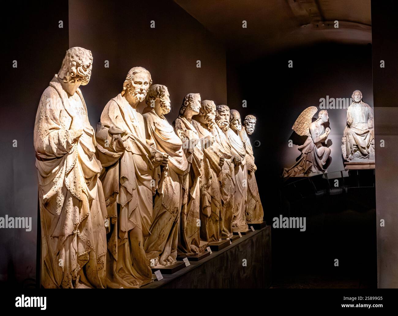 Sculptures from the facade of Siena Cathedral by Giovanni Pisano inside The Museo Dell'Opera ...