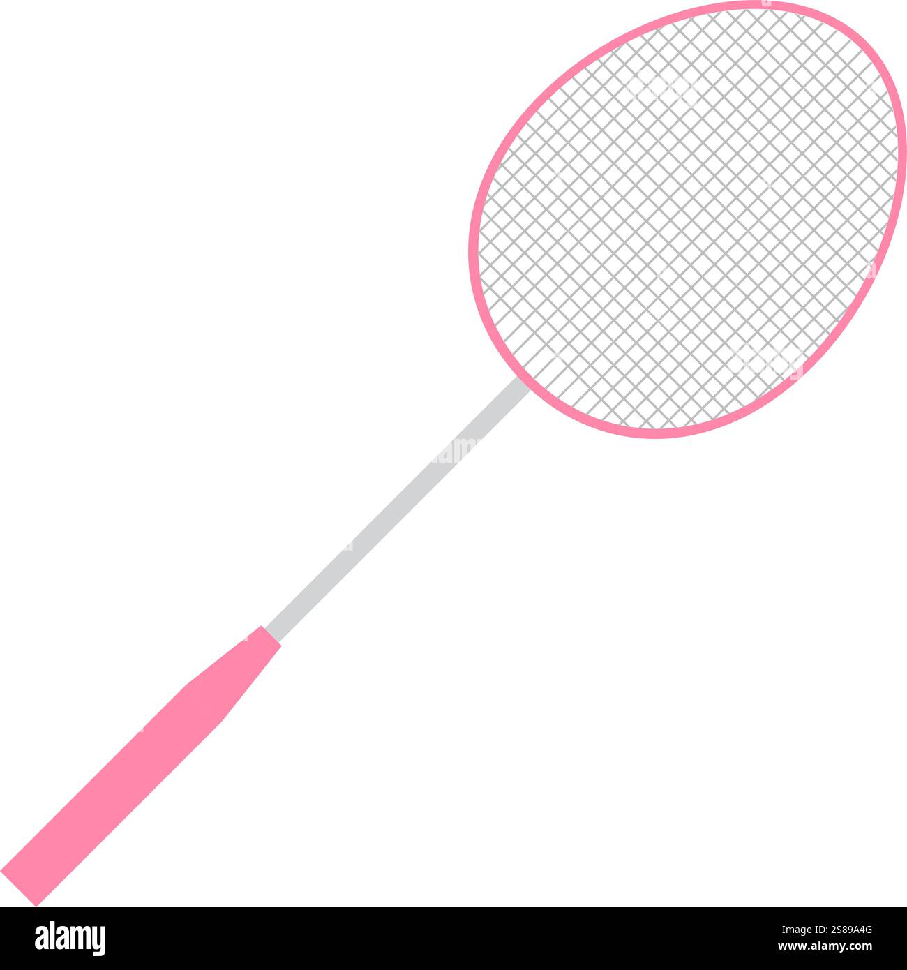 Vector flat cartoon pink badminton racket isolated on white background ...