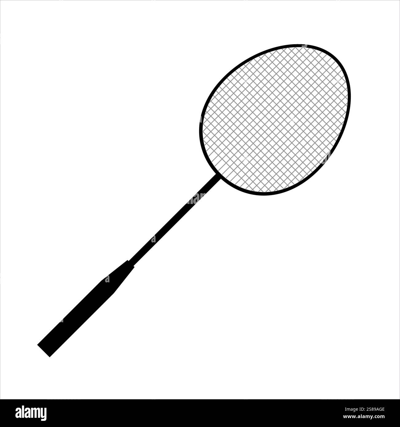 Vector flat black badminton racket isolated on white background Stock ...
