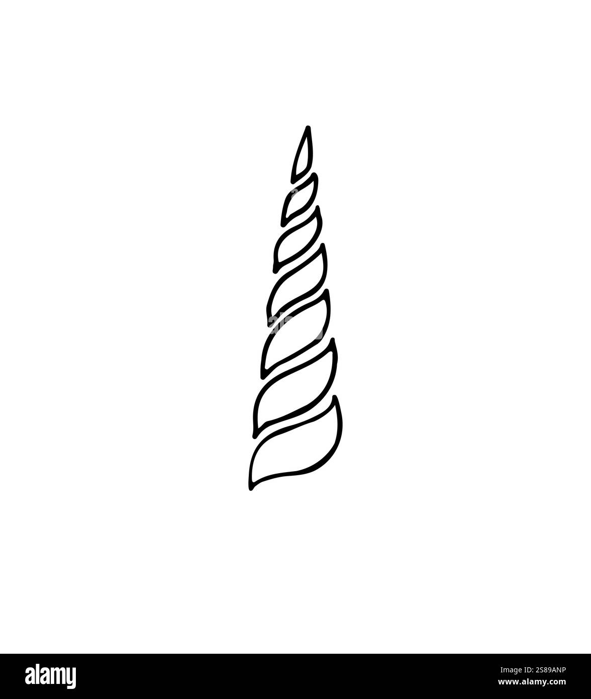 Vector hand drawn doodle sketch unicorn horn isolated on white ...