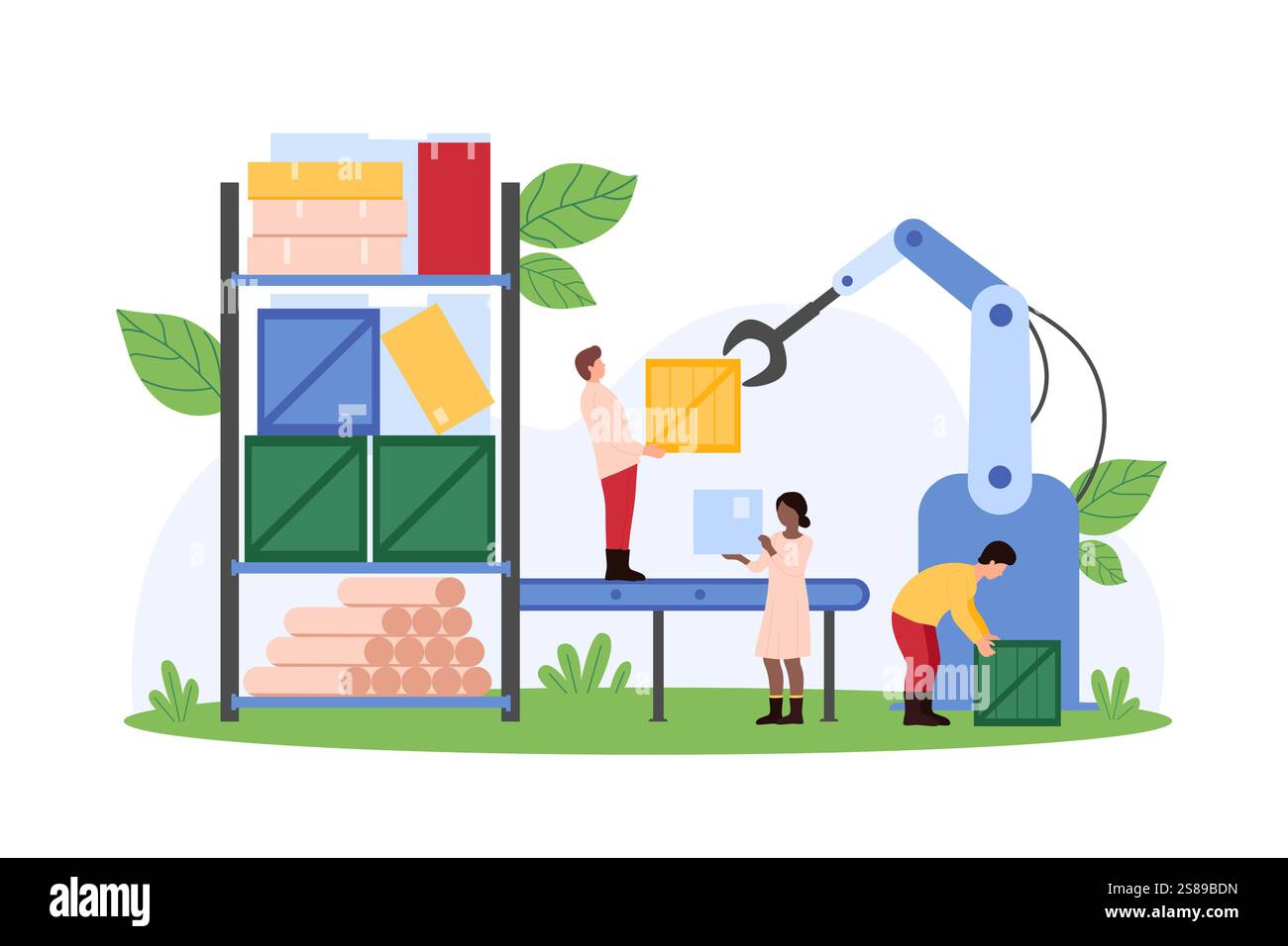 Manufacturing and distribution process with automated machines in ...