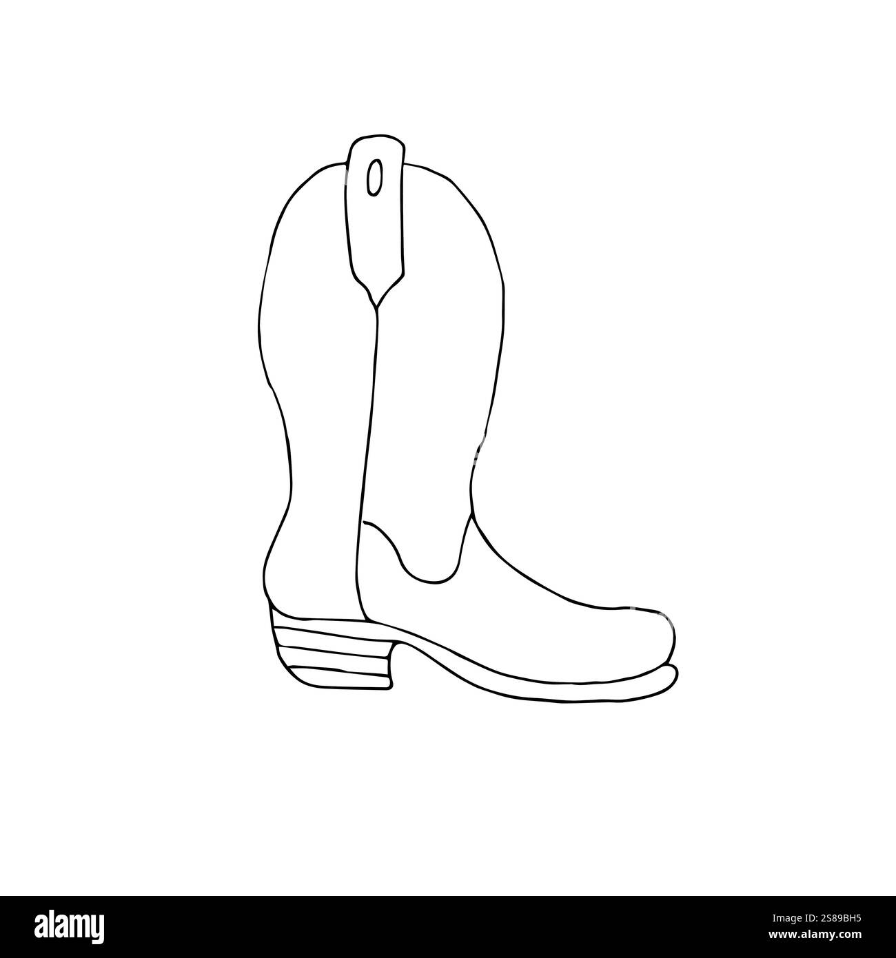 Vector hand drawn doodle sketch cowboy western boot isolated on white ...