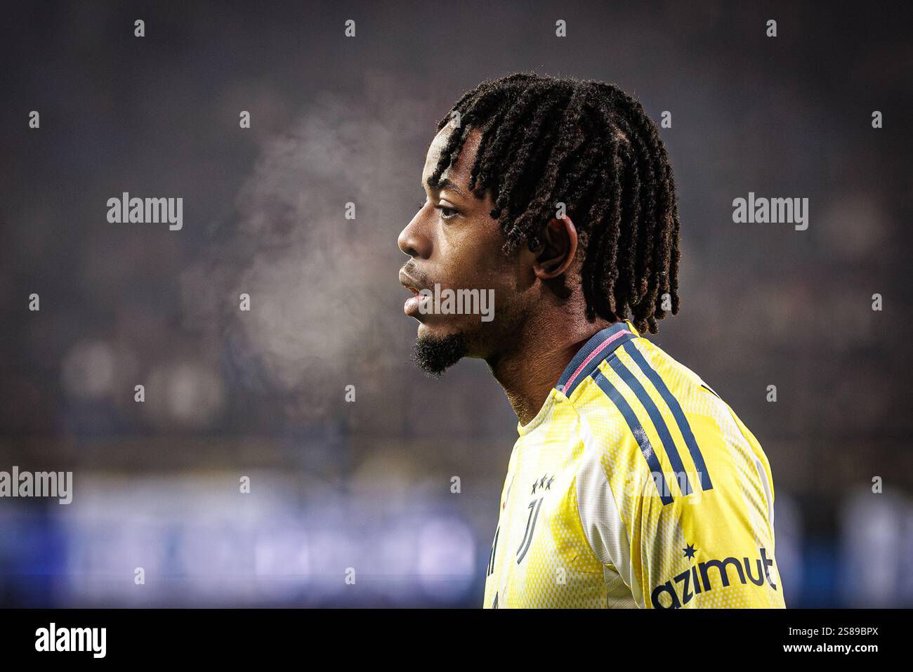 Brugge, Belgium. 21st Jan, 2025. Juventus' Samuel Mbangula pictured ...