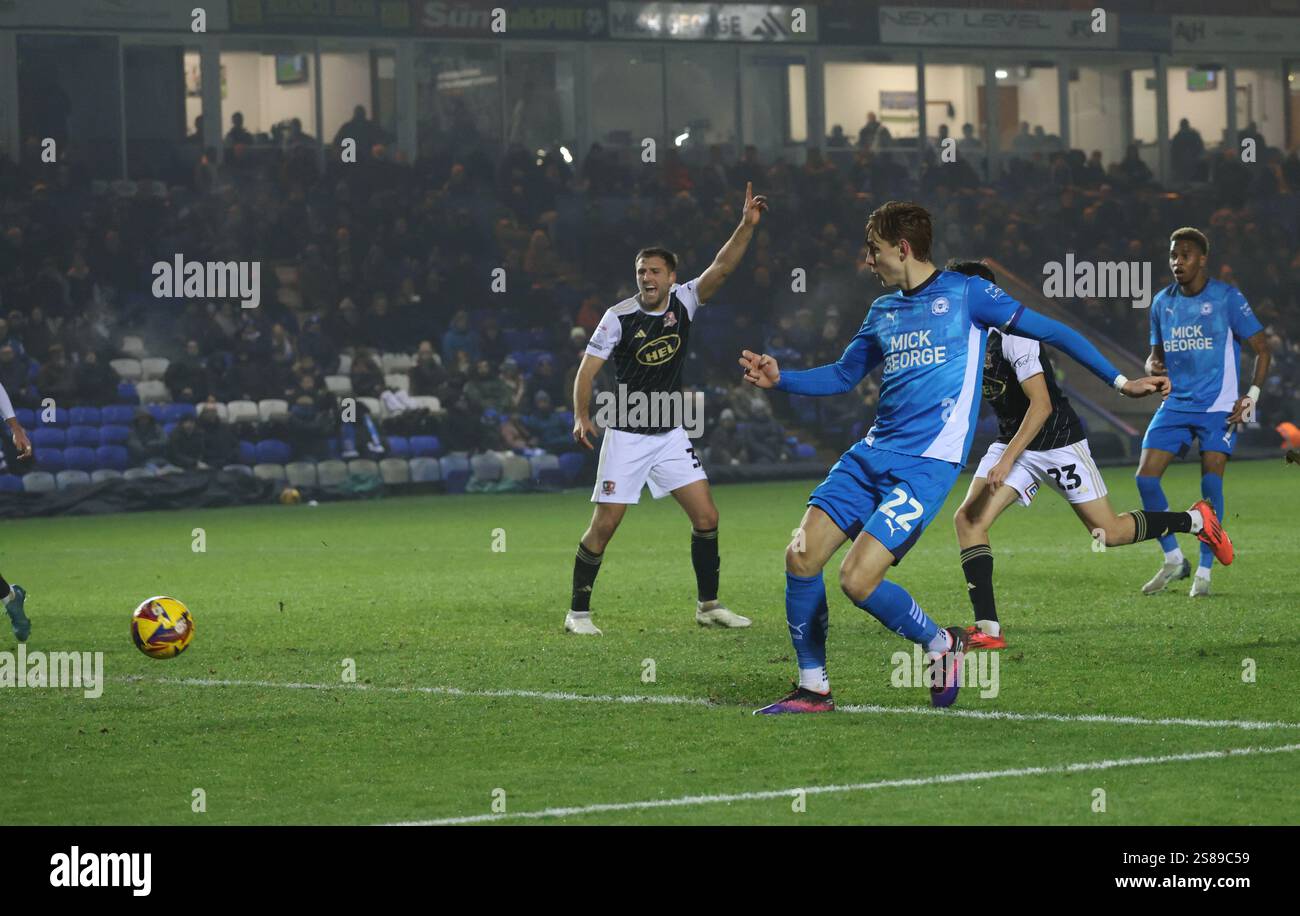 Peterborough, UK. 21st Jan, 2025. Hector Kyprianou (PU) scores thge ...