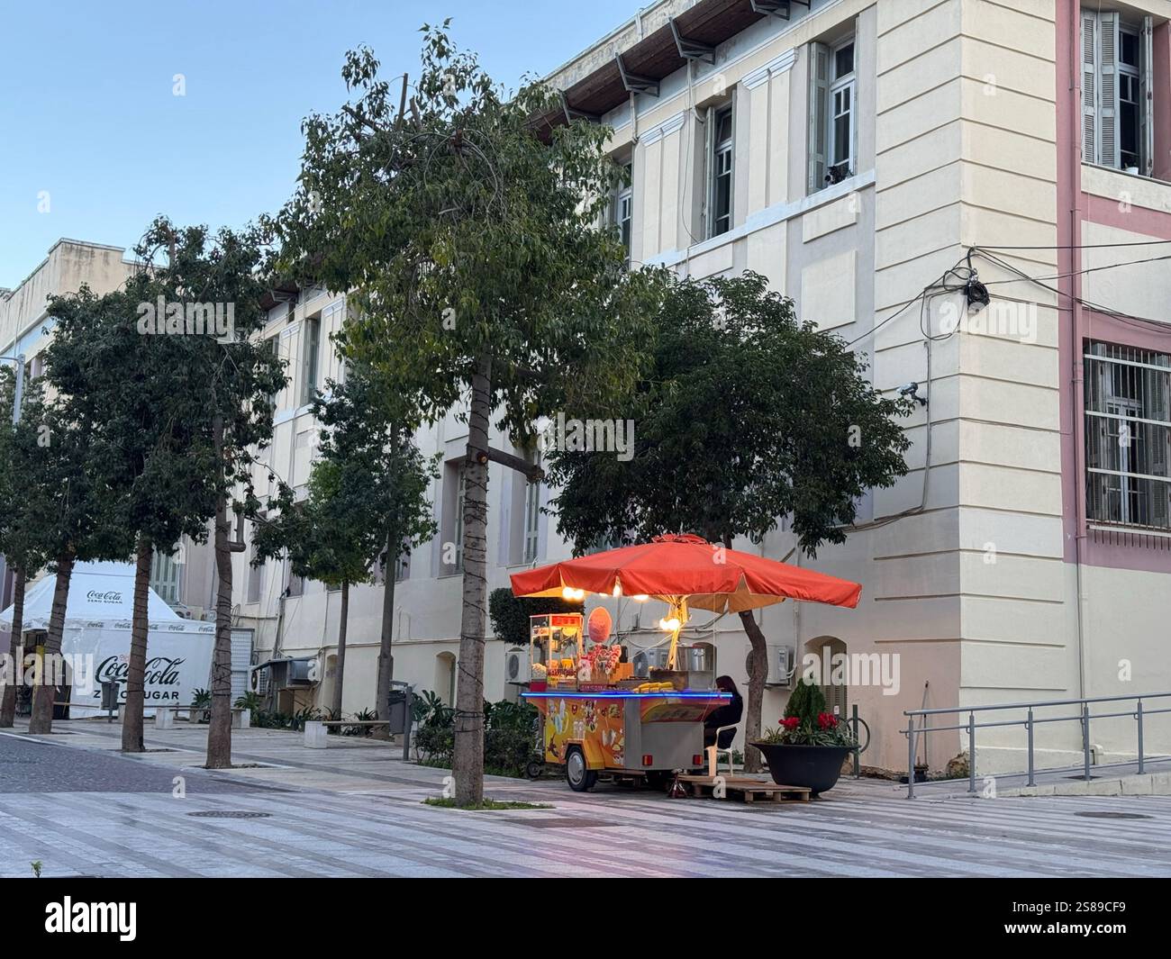 Cart with popcorn, cotton candy and lollipops outside the Grand ...