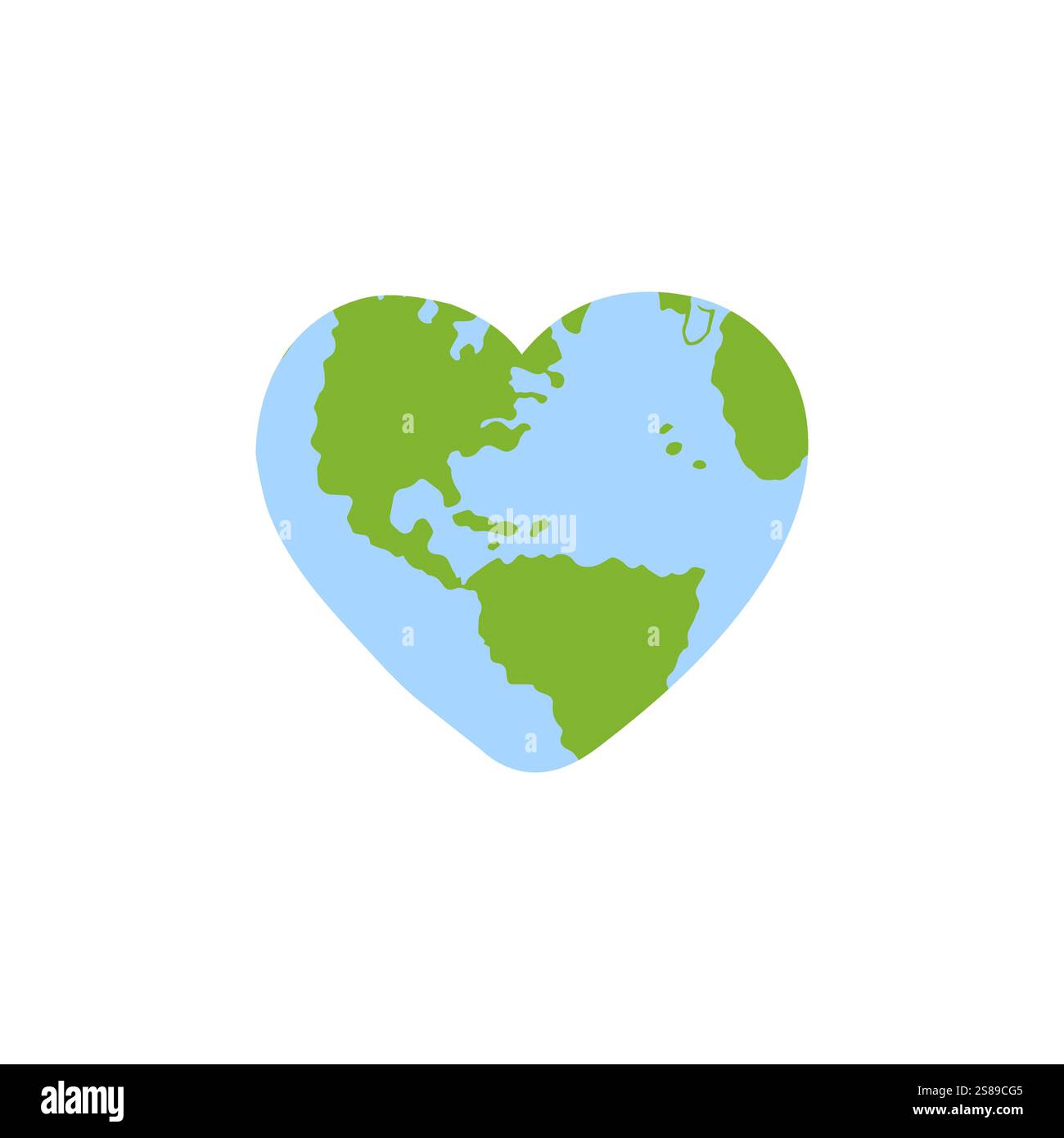 Vector hand drawn doodle sketch colored Earth planet in heart shape ...