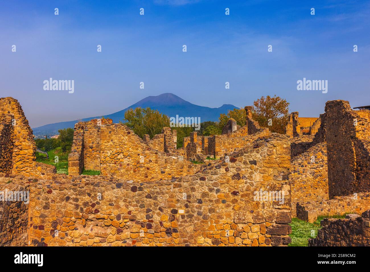 Ancient ruins of Pompei city, Naples, Italy. View of ancient street of ...