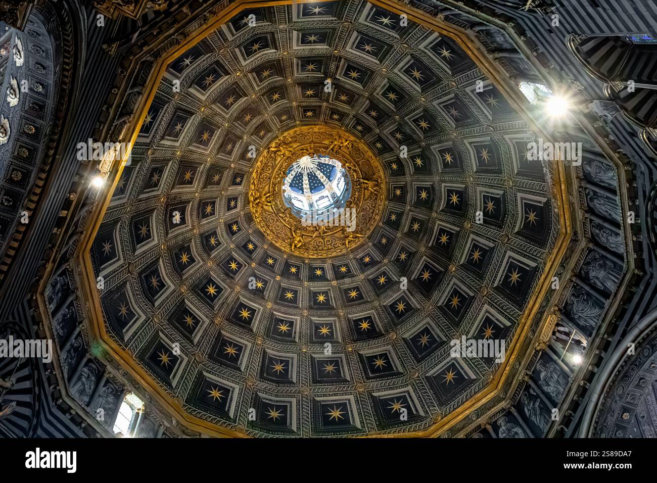 The interior of the dome or cupola of Siena Cathedral,Siena ,Italy ...