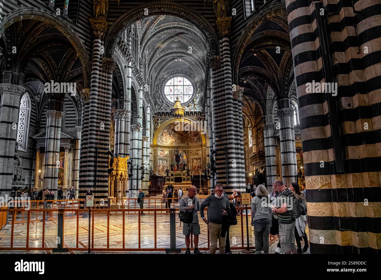 People admiring the stunning interior of Siena Cathedral a 13th-century ...