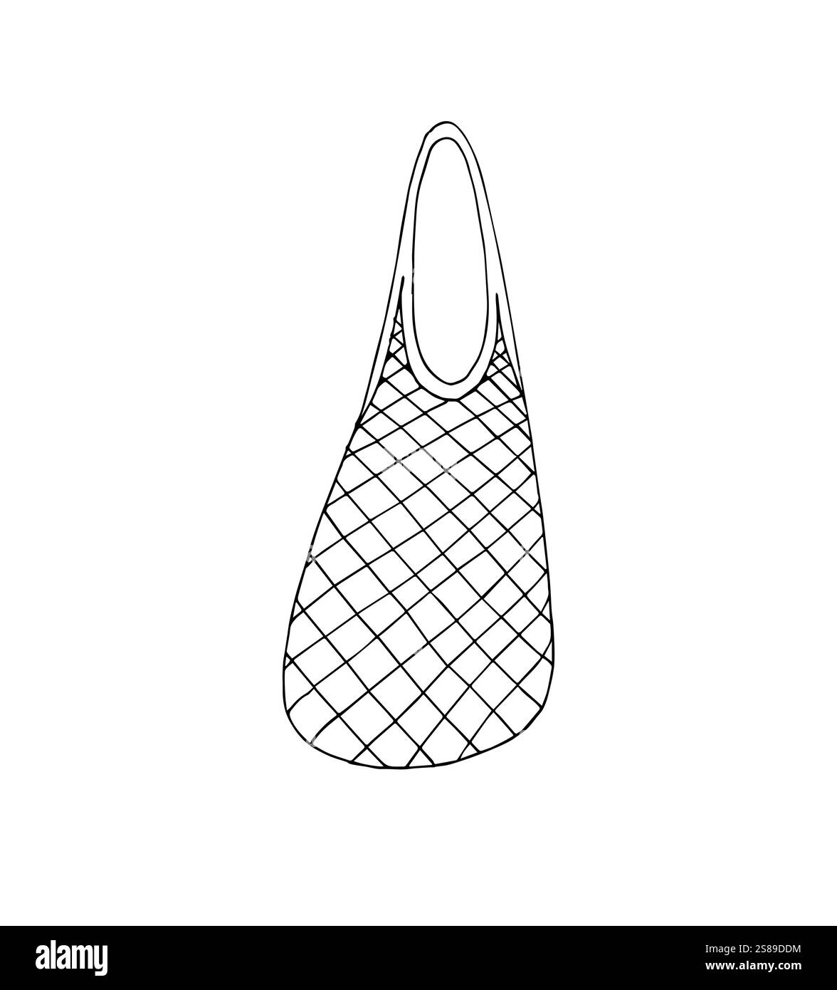 Vector hand drawn doodle sketch Shopping reusable grocery cloth string ...