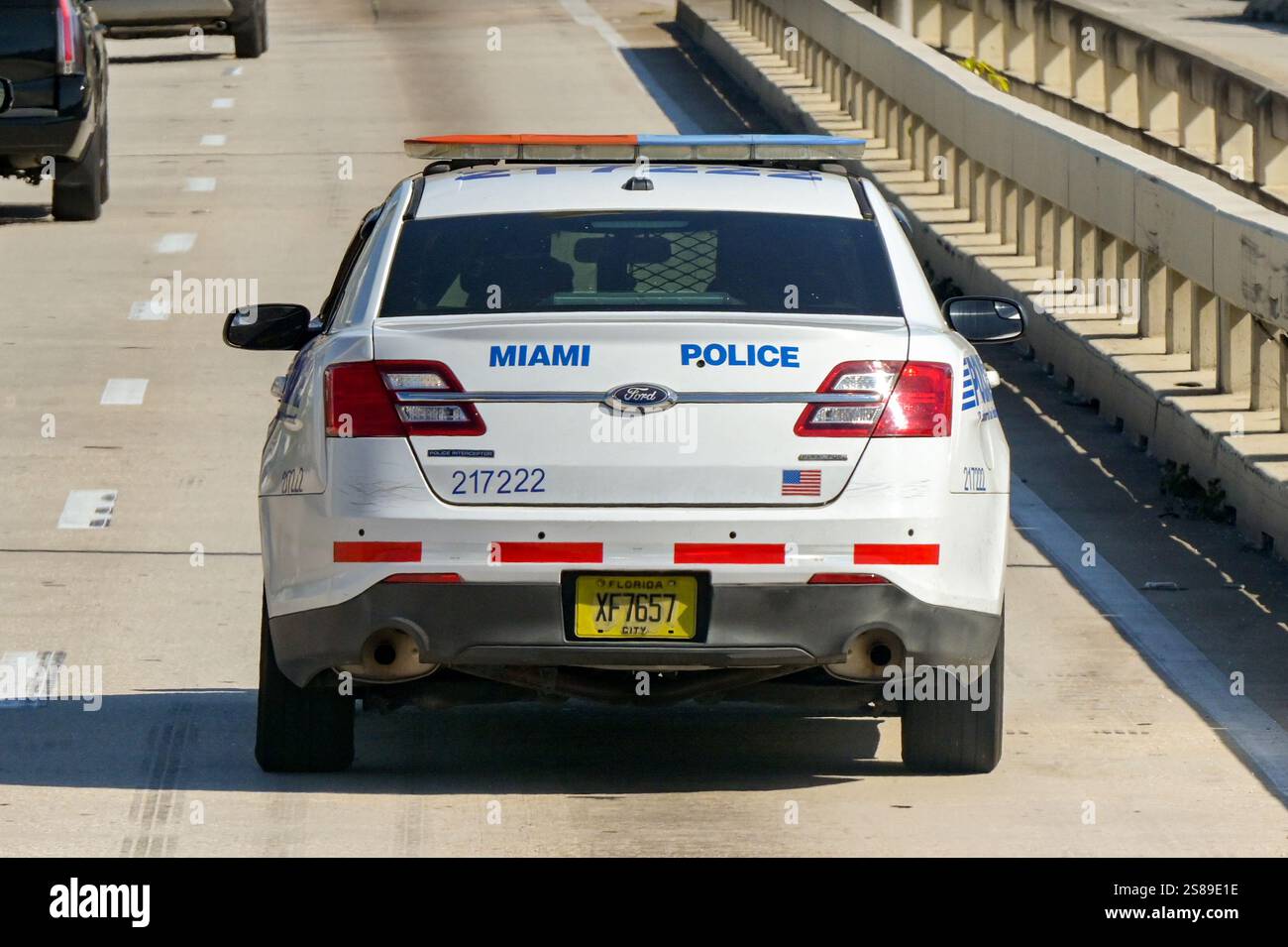 Miami, Florida, USA - 4 January 2025: Rear view of a Miami Police ...