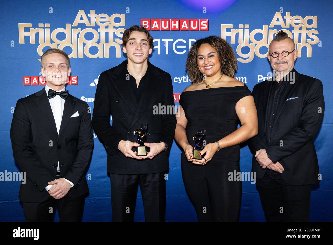 Stockholm, Sverige. 21st Jan, 2025. 250121 Armand Duplantis och Vanessa ...