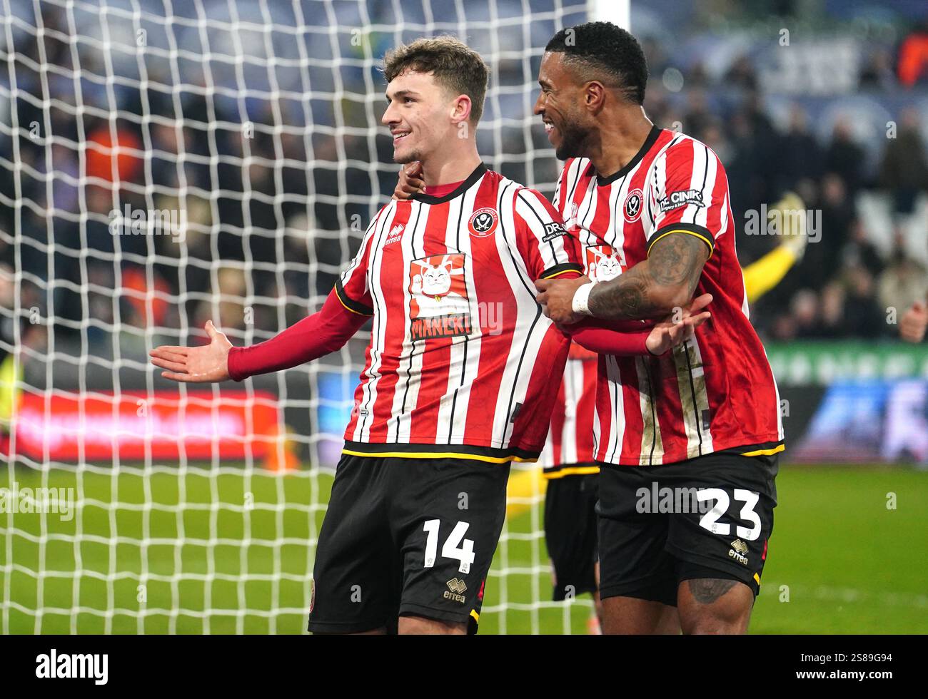 Sheffield United's Harrison Burrows (left) celebrates scoring their ...