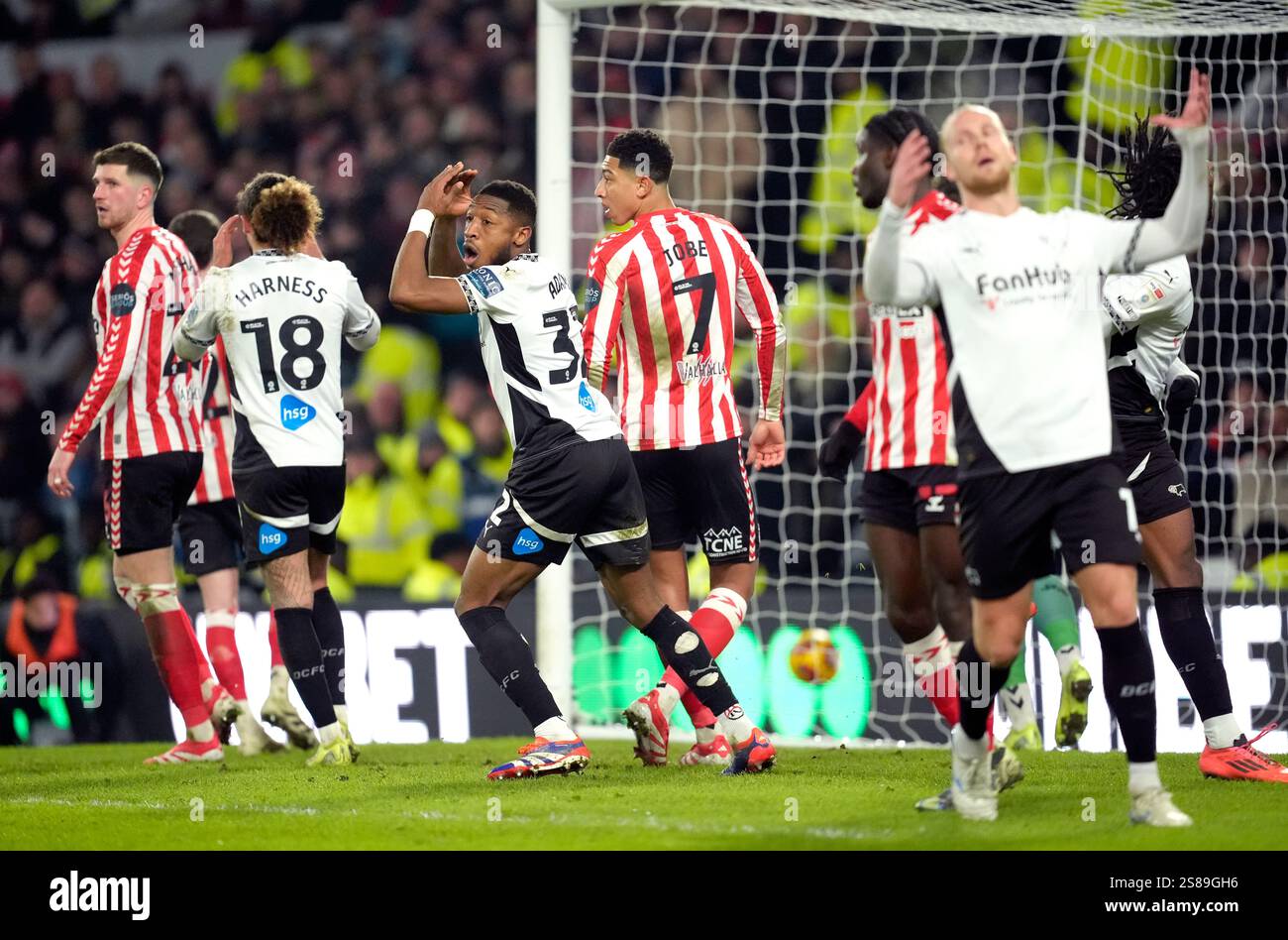 Derby County's Ebou Adams reacts to a missed chance during the Sky Bet ...