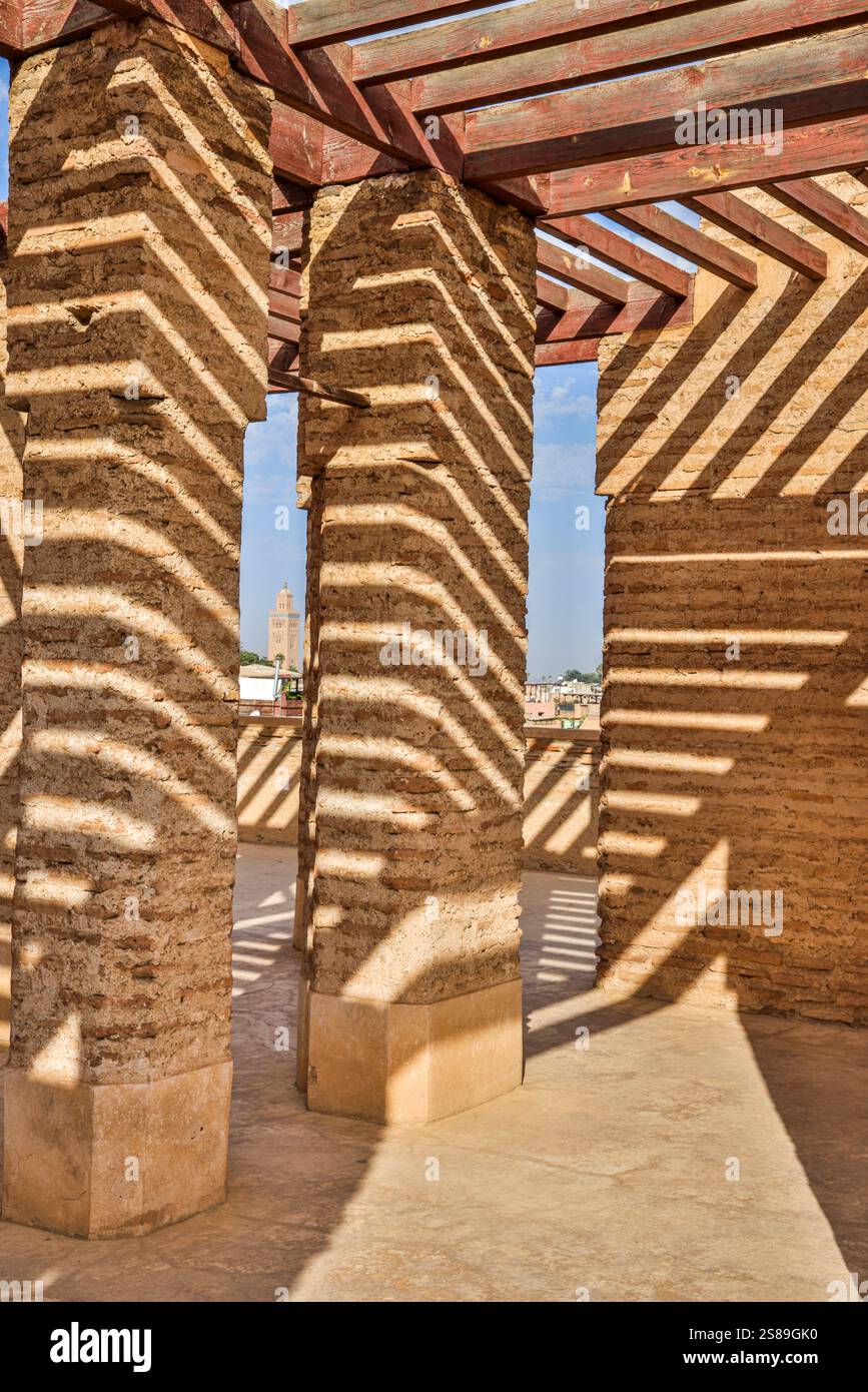 Morocco, Marrakech. Badii Palace detail Stock Photo - Alamy