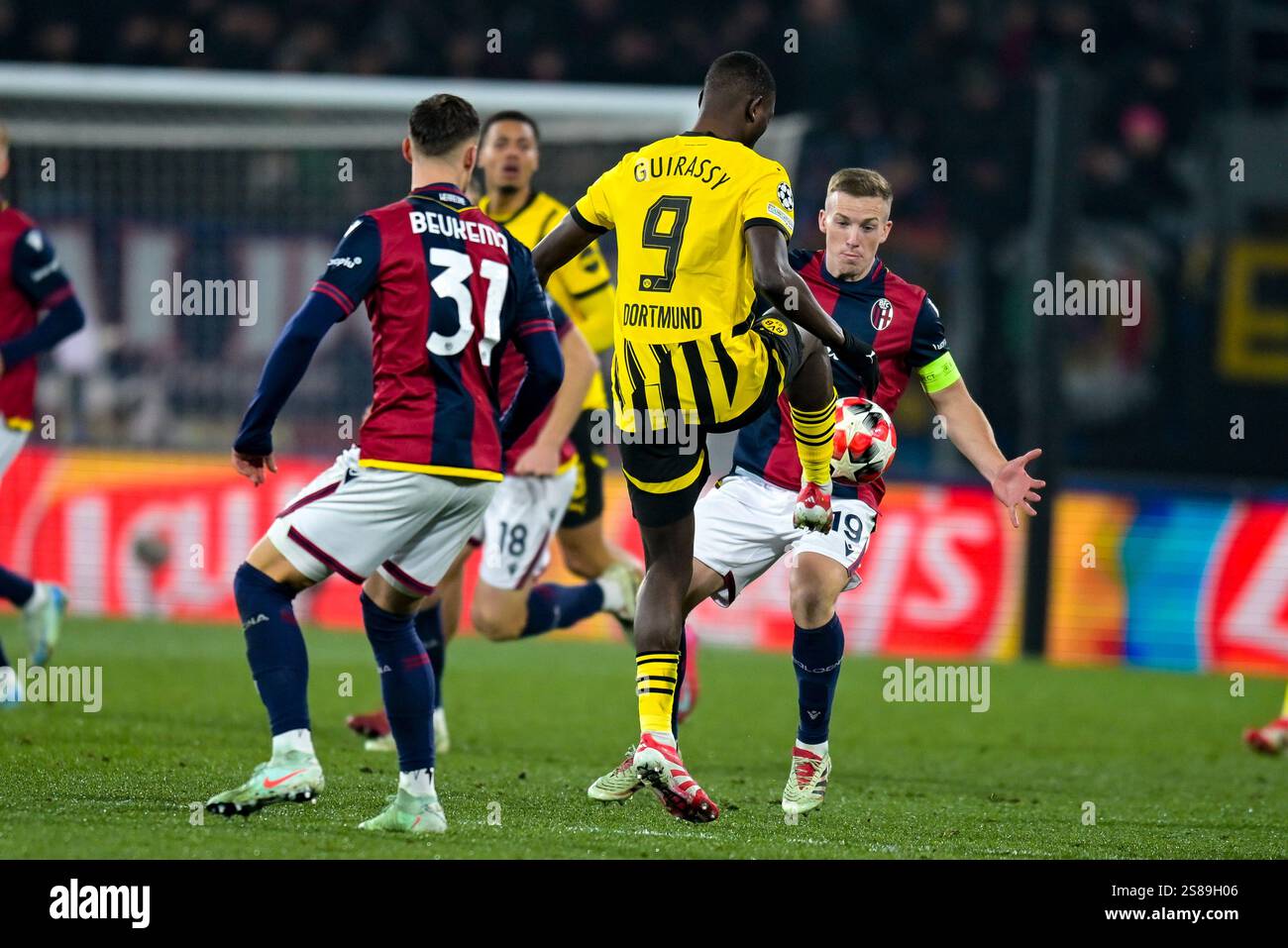 Bologna, Italy. 21st Jan, 2025. Borussia Dortmundâ??s Serhou Guirassy ...