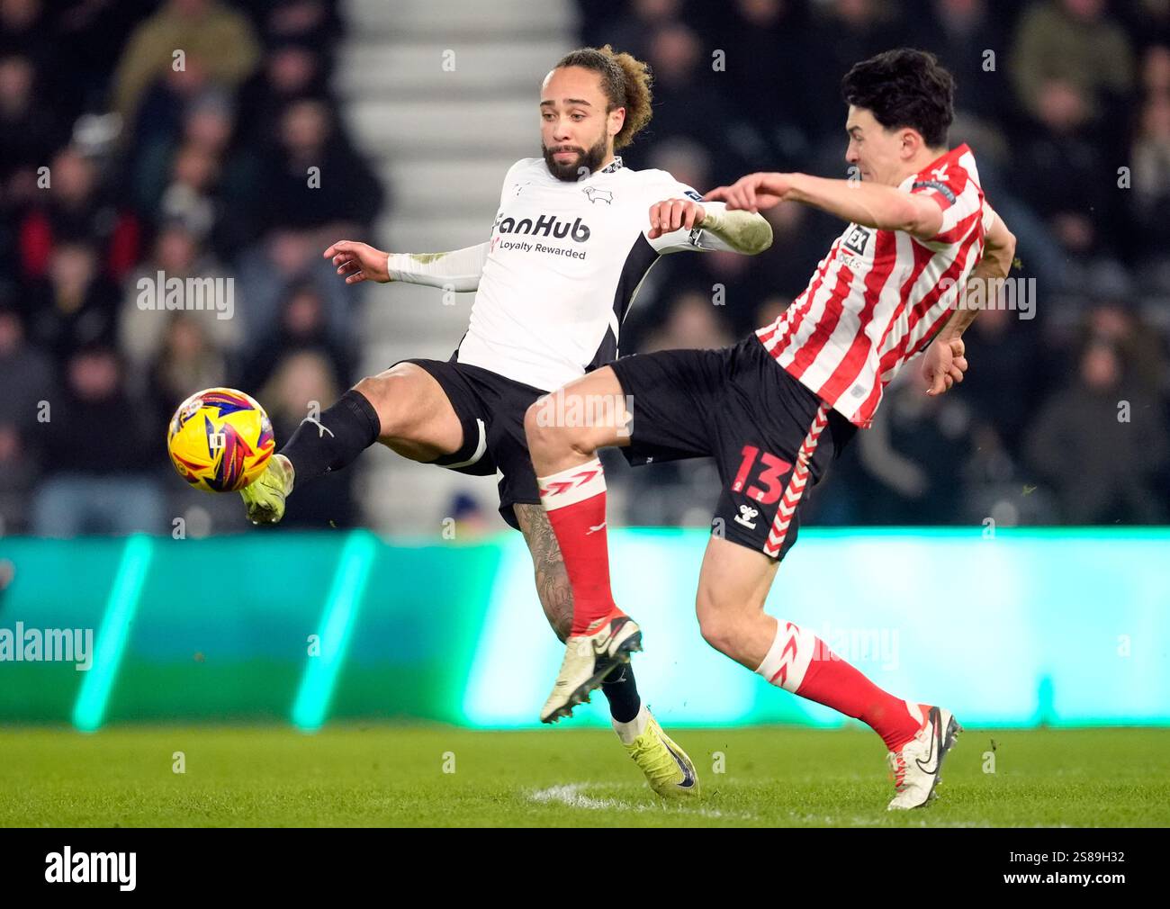 Derby County's Marcus Harness (left) and Sunderland's Luke O'Nien ...