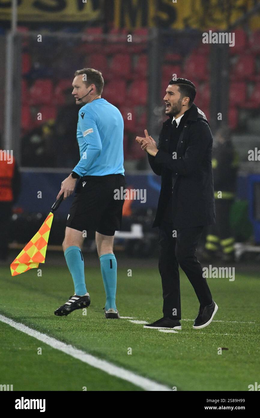 Bologna, Italy. 21st Jan, 2025. Nuri Sahin, coach of Borussia Dortmund ...