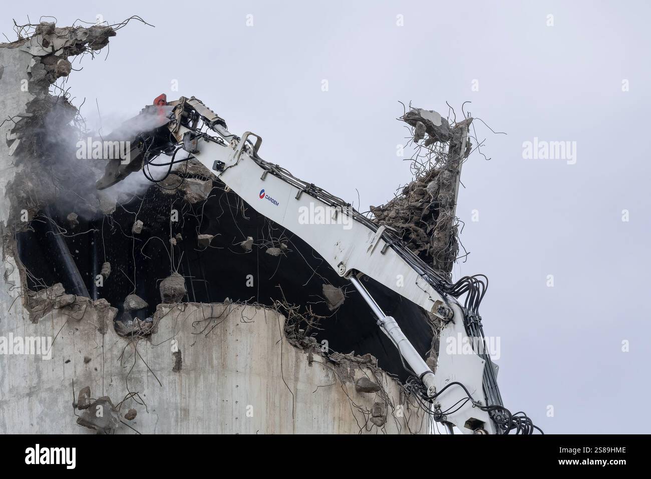 Mondelange, France - View on a crawler excavator Liebherr R 960 ...
