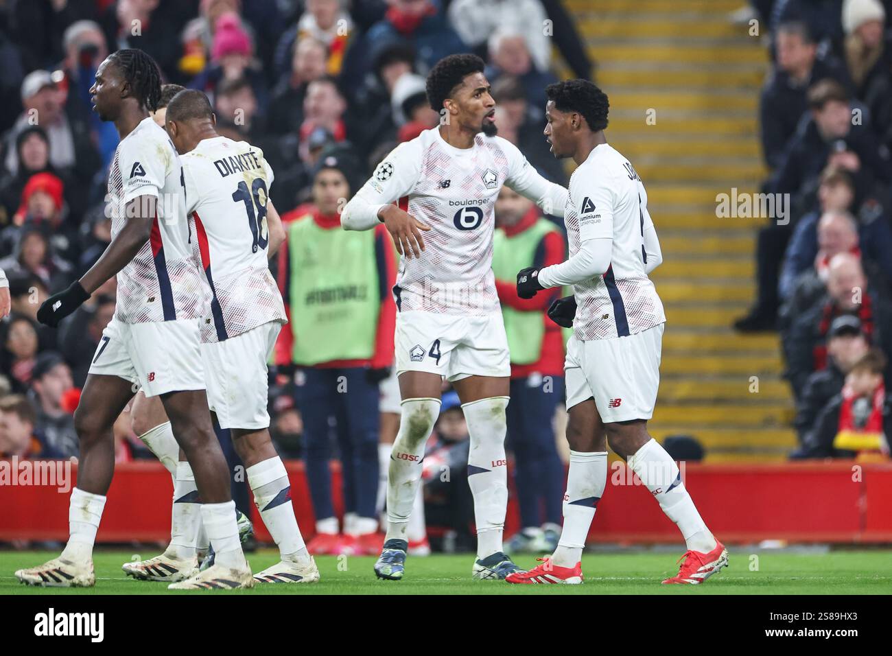 Jonathan David of Lille celebrates his goal to make it 1-1 during the ...